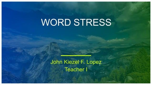 Word stress | PPTX