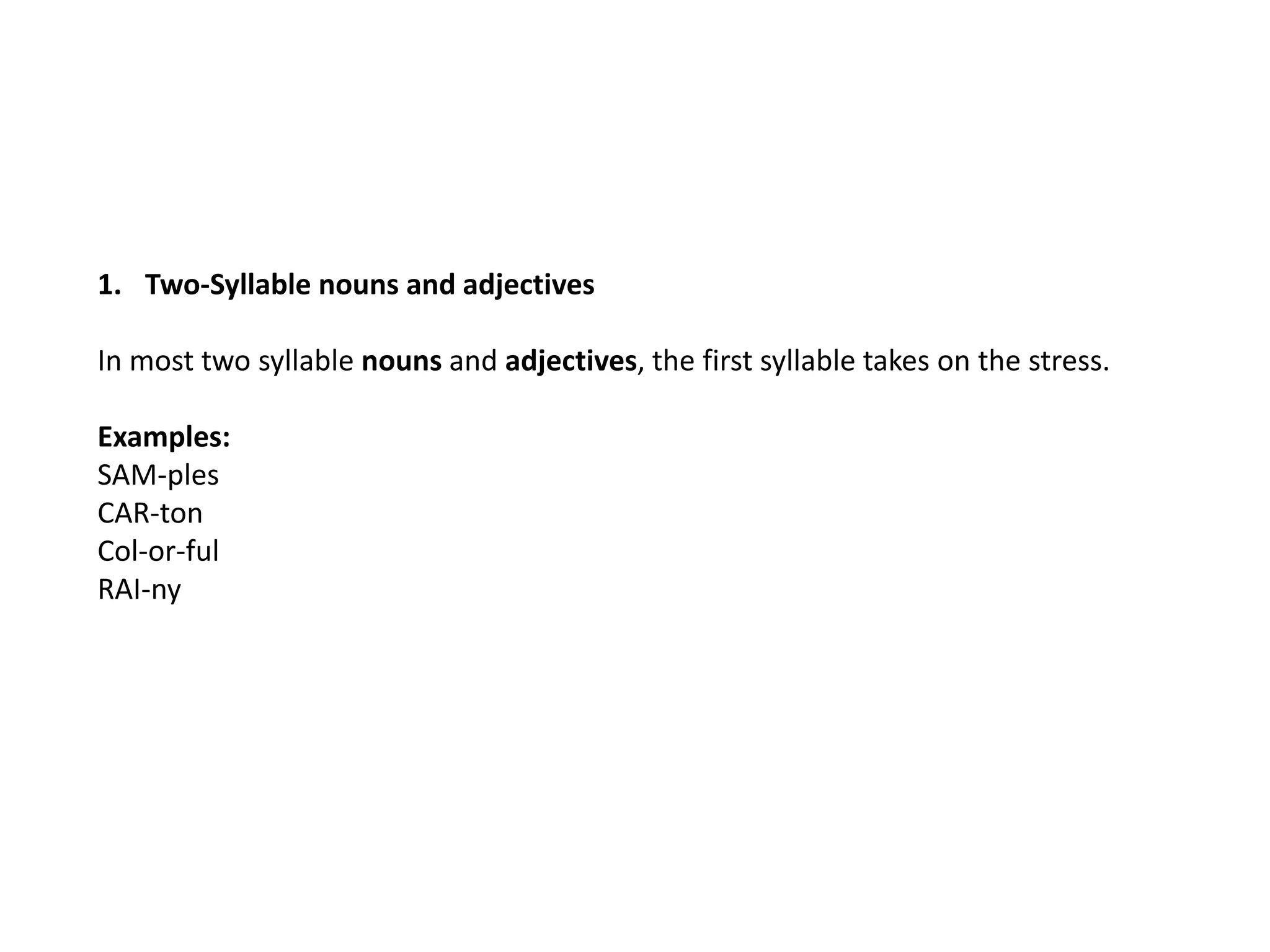Wordstress rules (word stress pattern in english words) | PPT