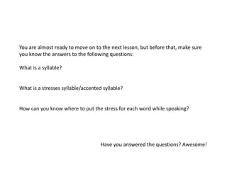 Wordstress rules (word stress pattern in english words) | PDF