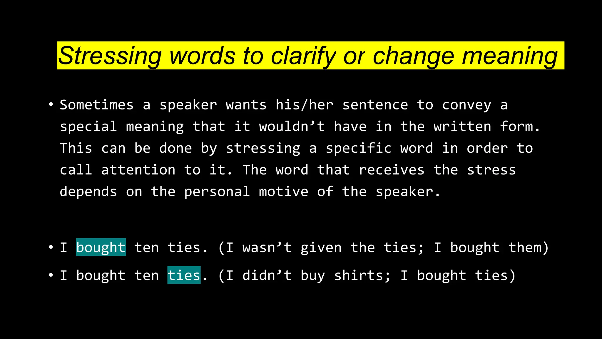Word stress and sentence stress for 11th | PPTX