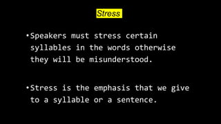 Word stress and sentence stress for 11th | PPTX