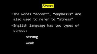 Word stress and sentence stress for 11th | PPTX