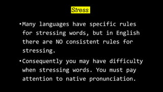 Word stress and sentence stress for 11th | PPTX