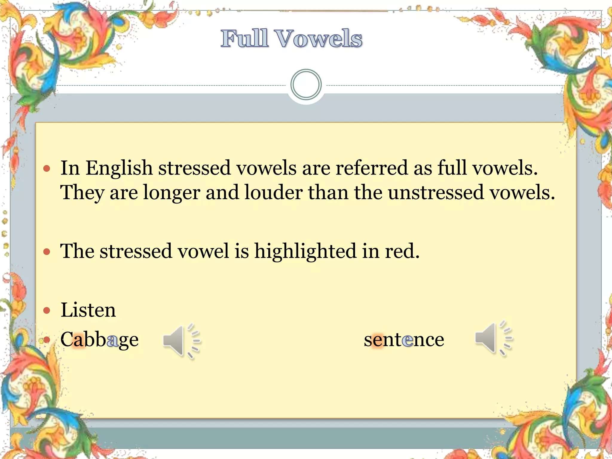 Word stress and vowel reduction part 1 | PPT