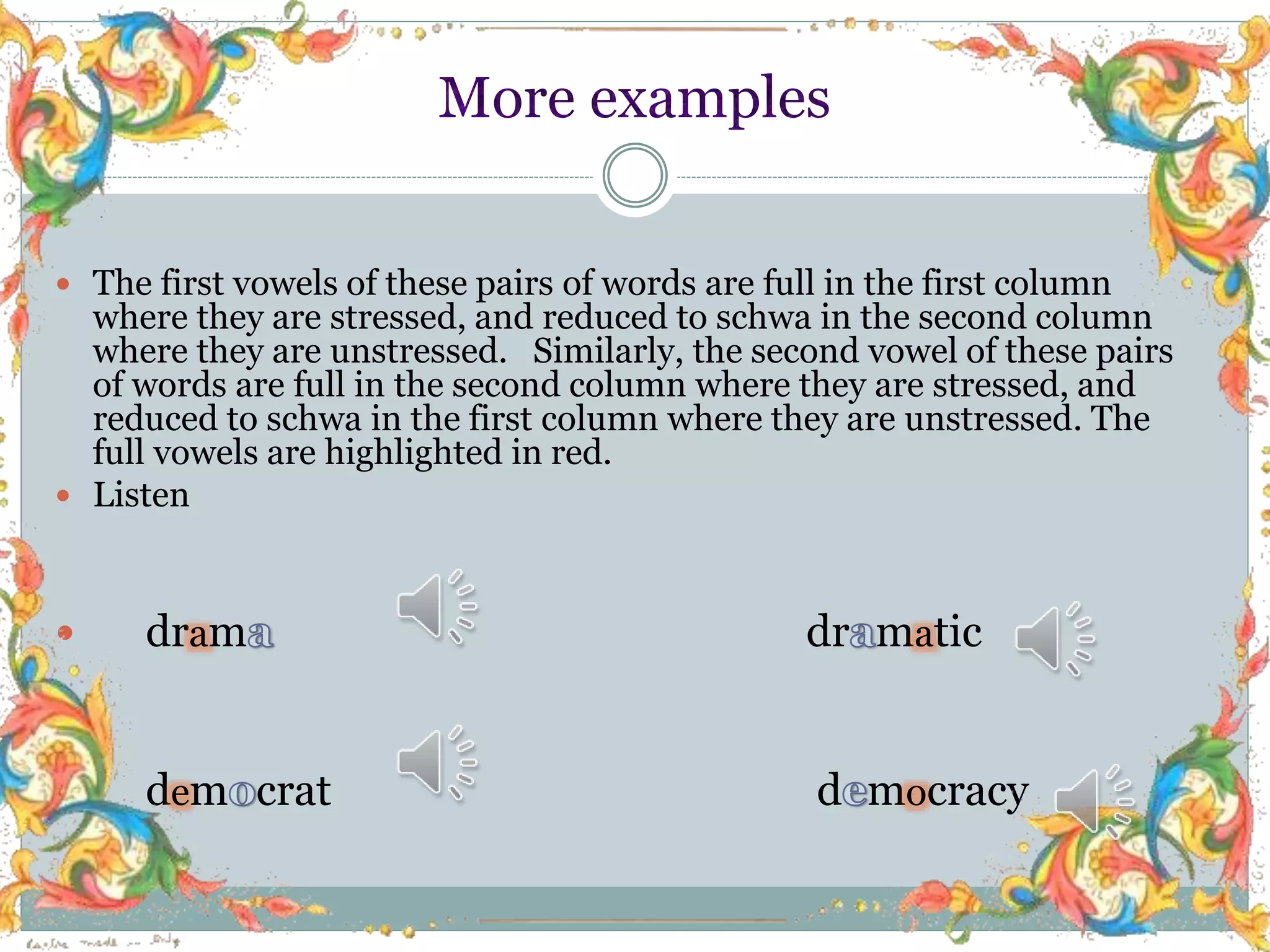 Word stress and vowel reduction part 1 | PPT