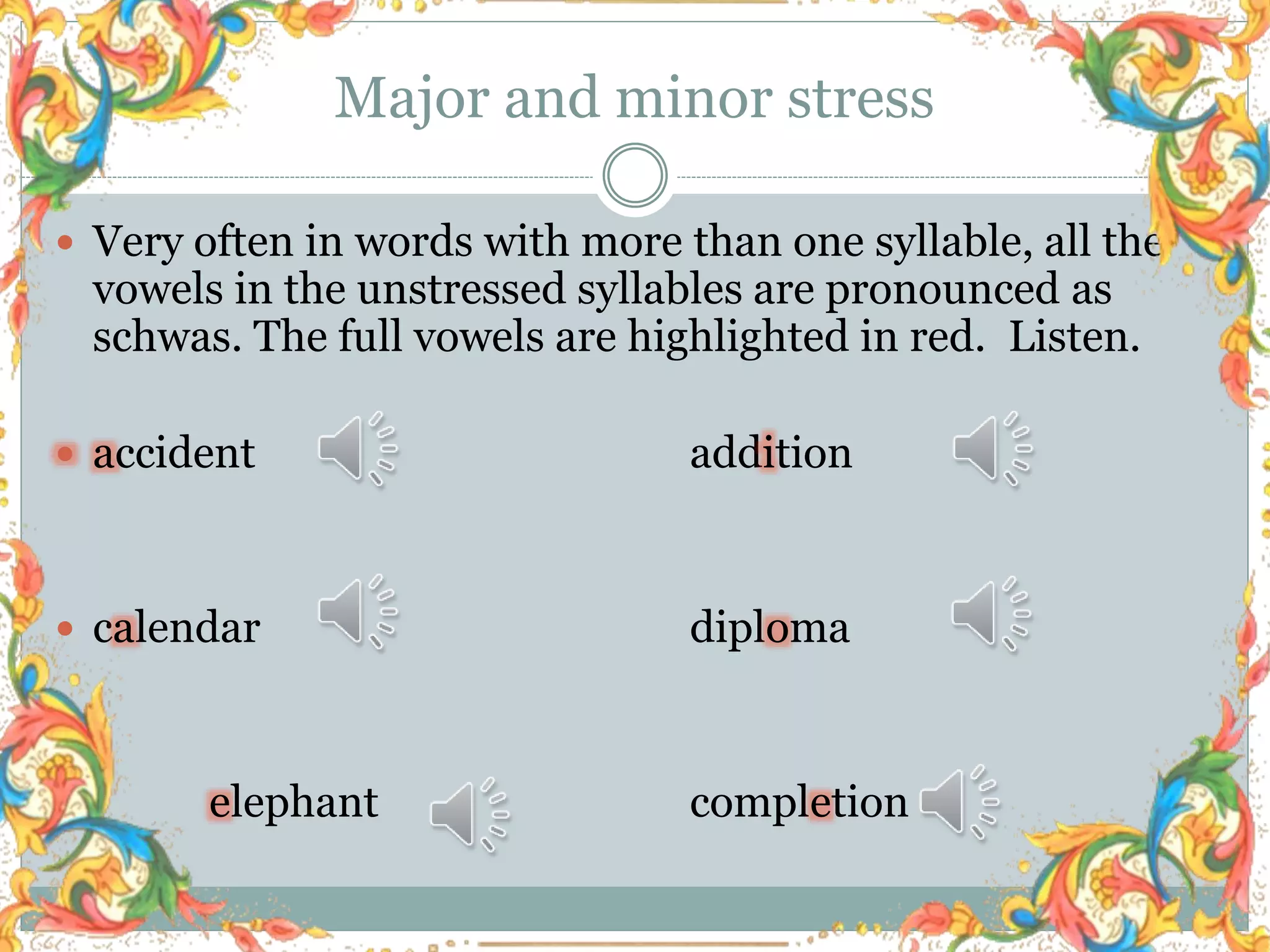 Word stress and vowel reduction part 1 | PPTX