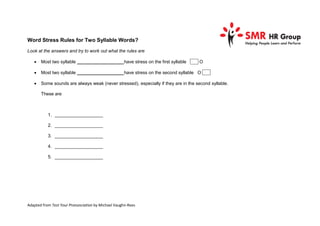 Word stress lesson 1 word list | PPT