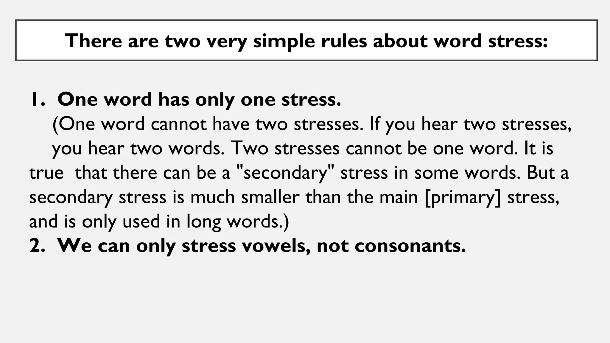 Word Stress Rules | PPT