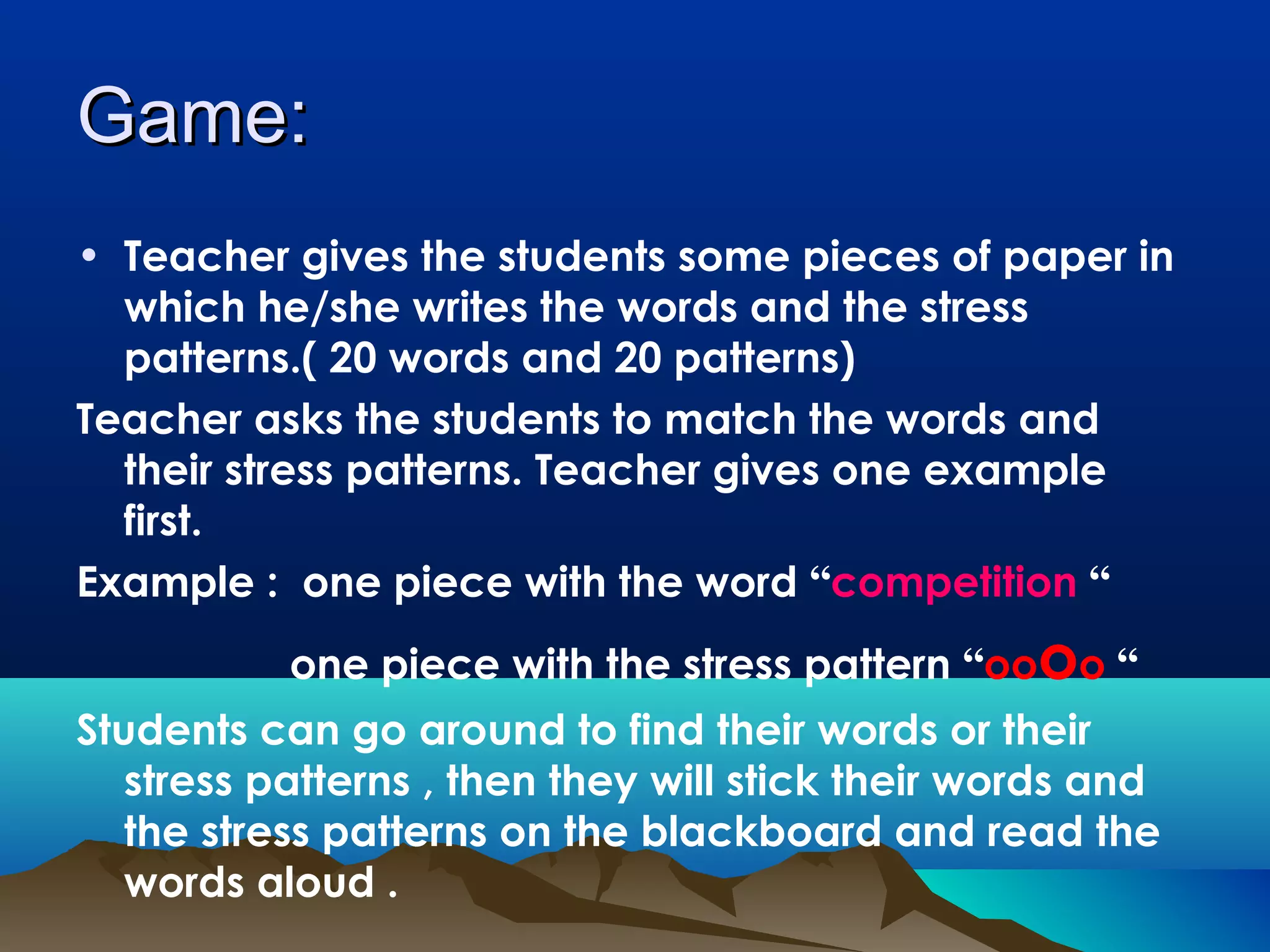 Word stress (teaching techniques) | PPT