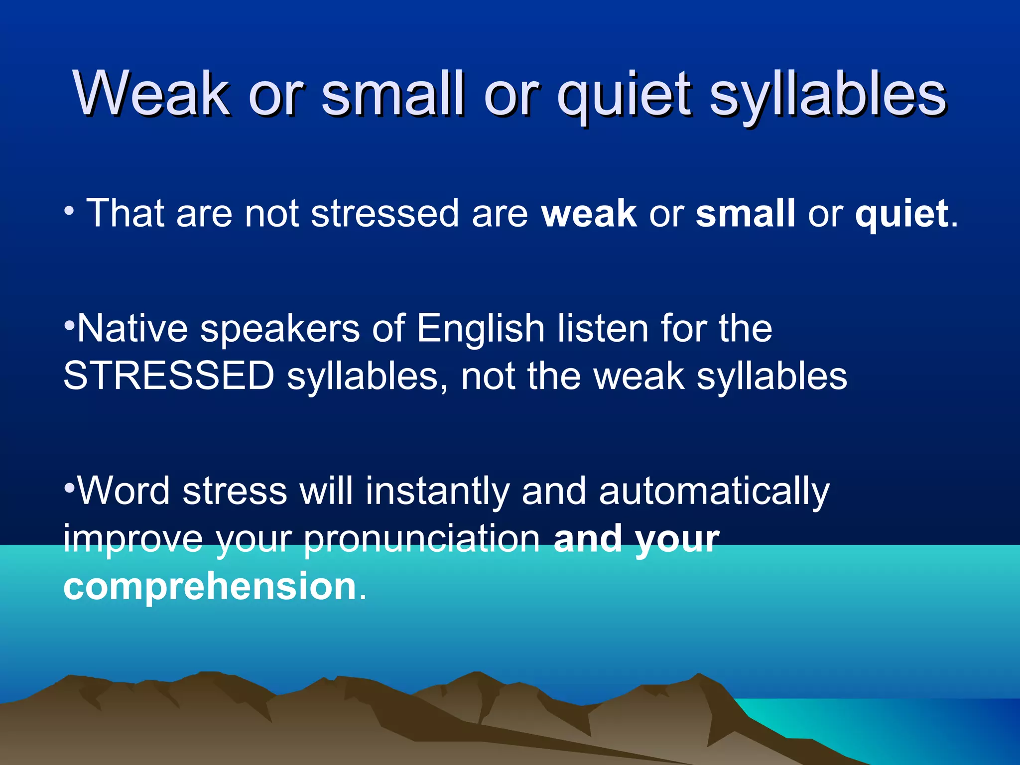 Word stress (teaching techniques) | PPT