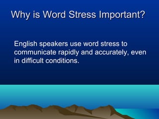 Word stress (teaching techniques) | PPT