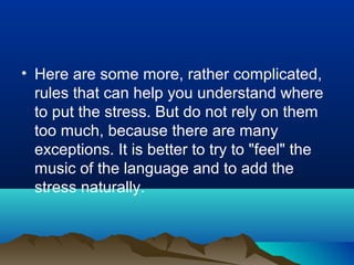 Word stress (teaching techniques) | PPT