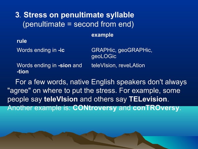 Word stress (teaching techniques) | PPT