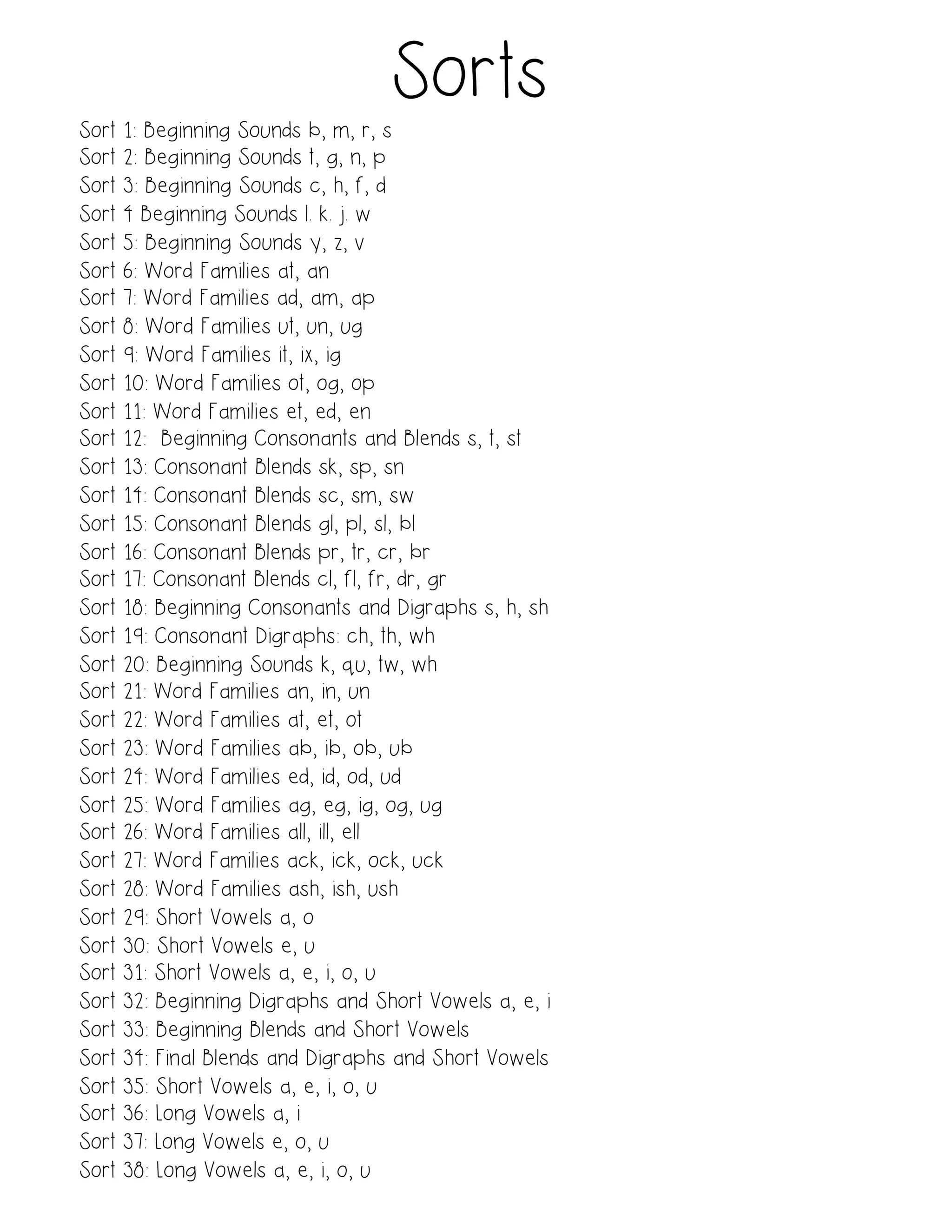 Word studysortsandworkbook | PDF