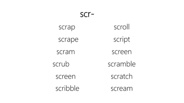 Words with scr , spr-, and str- Blends | PPTX