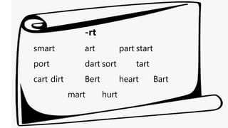 Words with the Final rd, -rk, -rm, -rn, -rp, and -rt Blends | PPTX