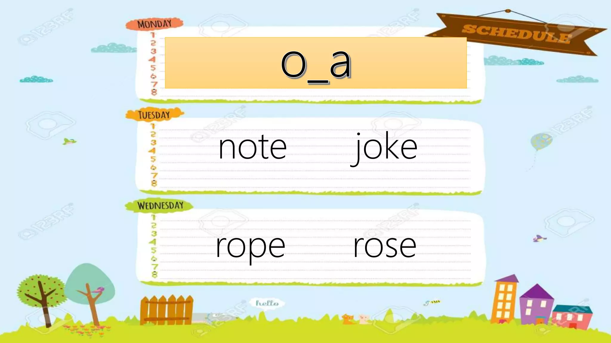 Words with the Long /o/ Sound Spelled as ow, oa, and o_e | PPTX