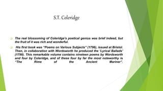 Wordsworth and Coleridge as a romantic poet | PPT
