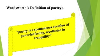 Wordsworth and Coleridge as a romantic poet | PPT