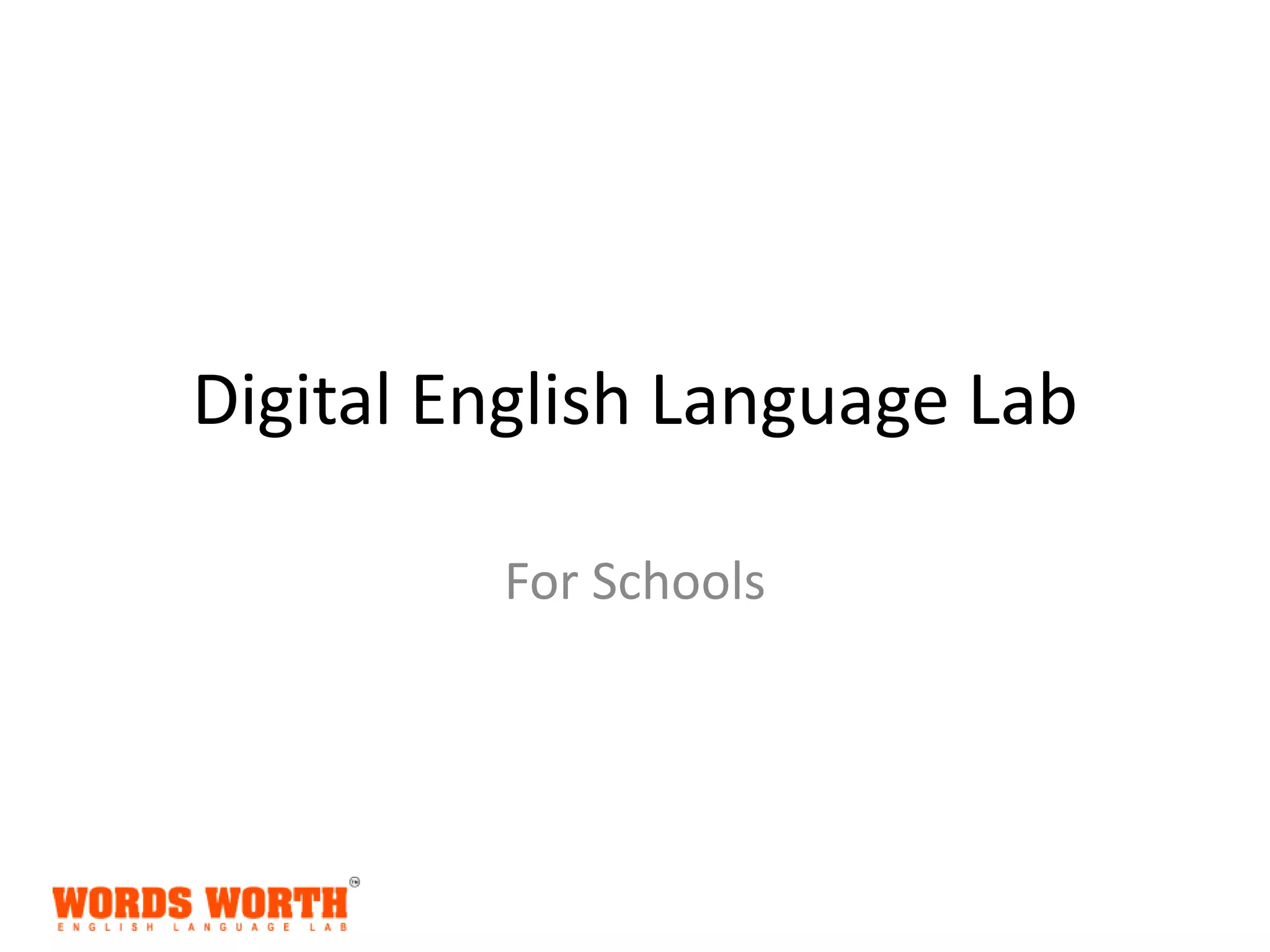 Digital English Language Lab for Schools | PPTX