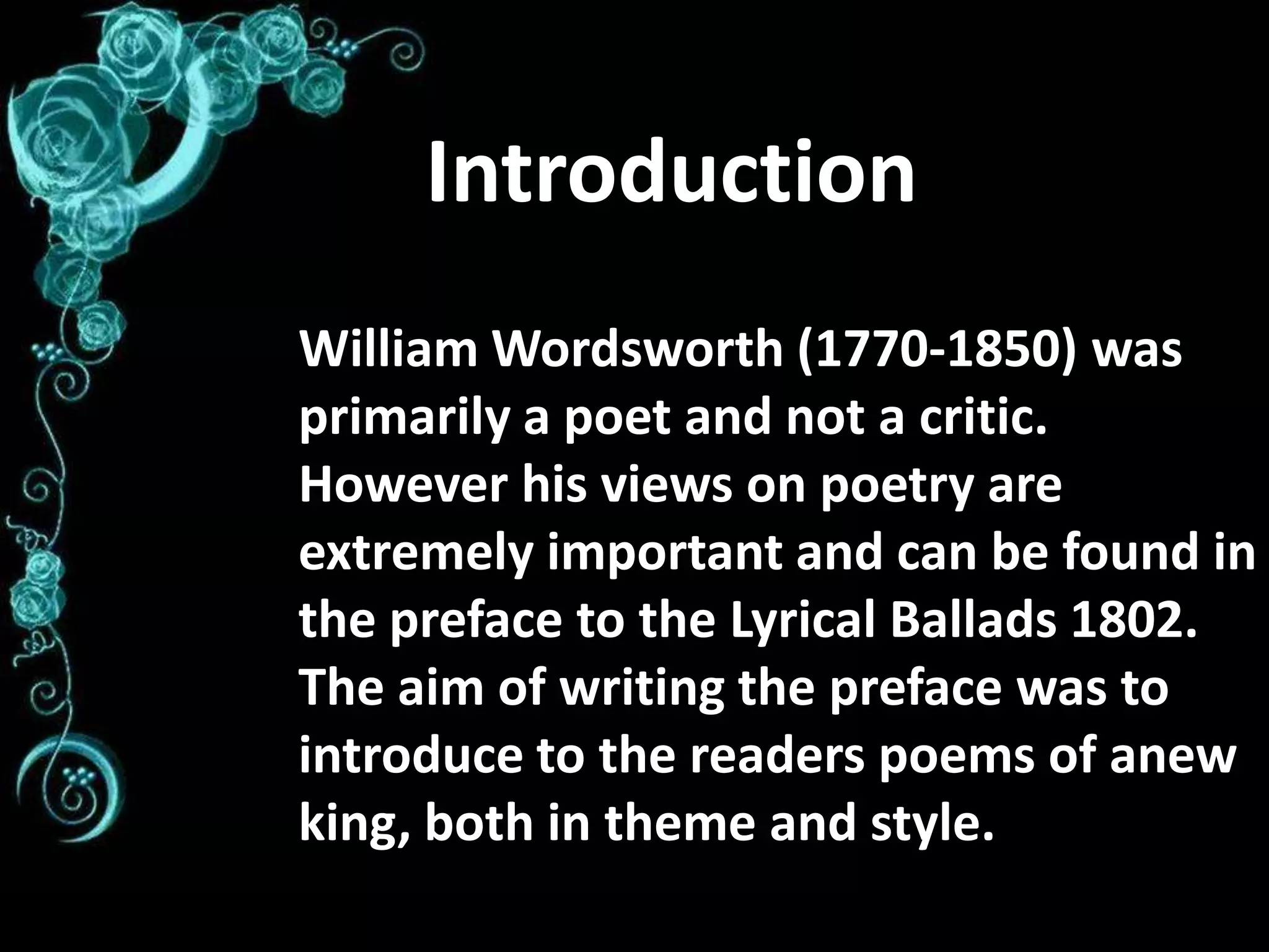 Wordsworth’s theory of poetic diction | PPTX
