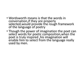 Wordsworth's theory of poetic diction | PPT