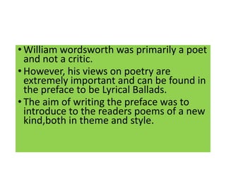 Wordsworth's theory of poetic diction | PPT
