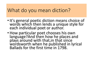 Wordsworth's theory of poetic diction | PPT