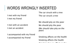 Words wrongly inserted | PPTX