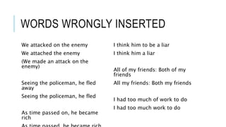 Words wrongly inserted | PPTX