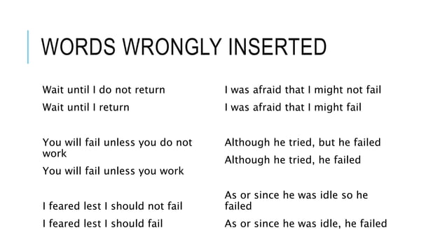 Words wrongly inserted | PPTX