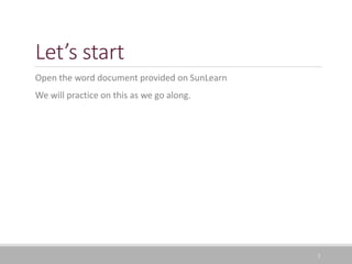 Tips and tricks for MS Word for formatting documents | PPTX