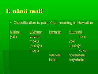 ʻŌlelo Hawaiʻi Word types | PPT