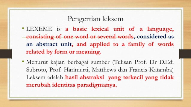 Word vs lexeme by pak faizal | PPT