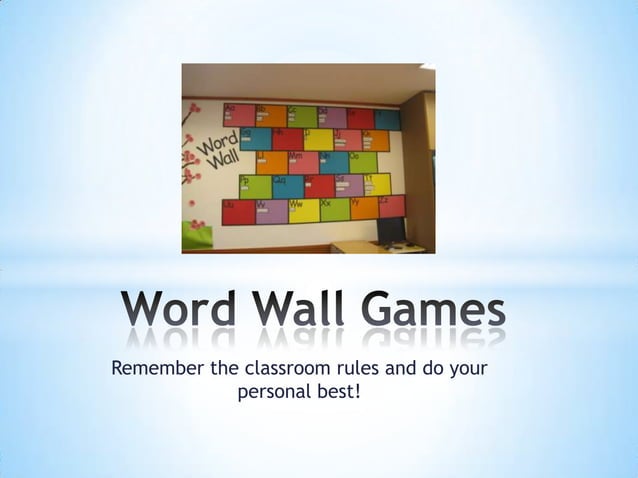 Word wall games | PPT