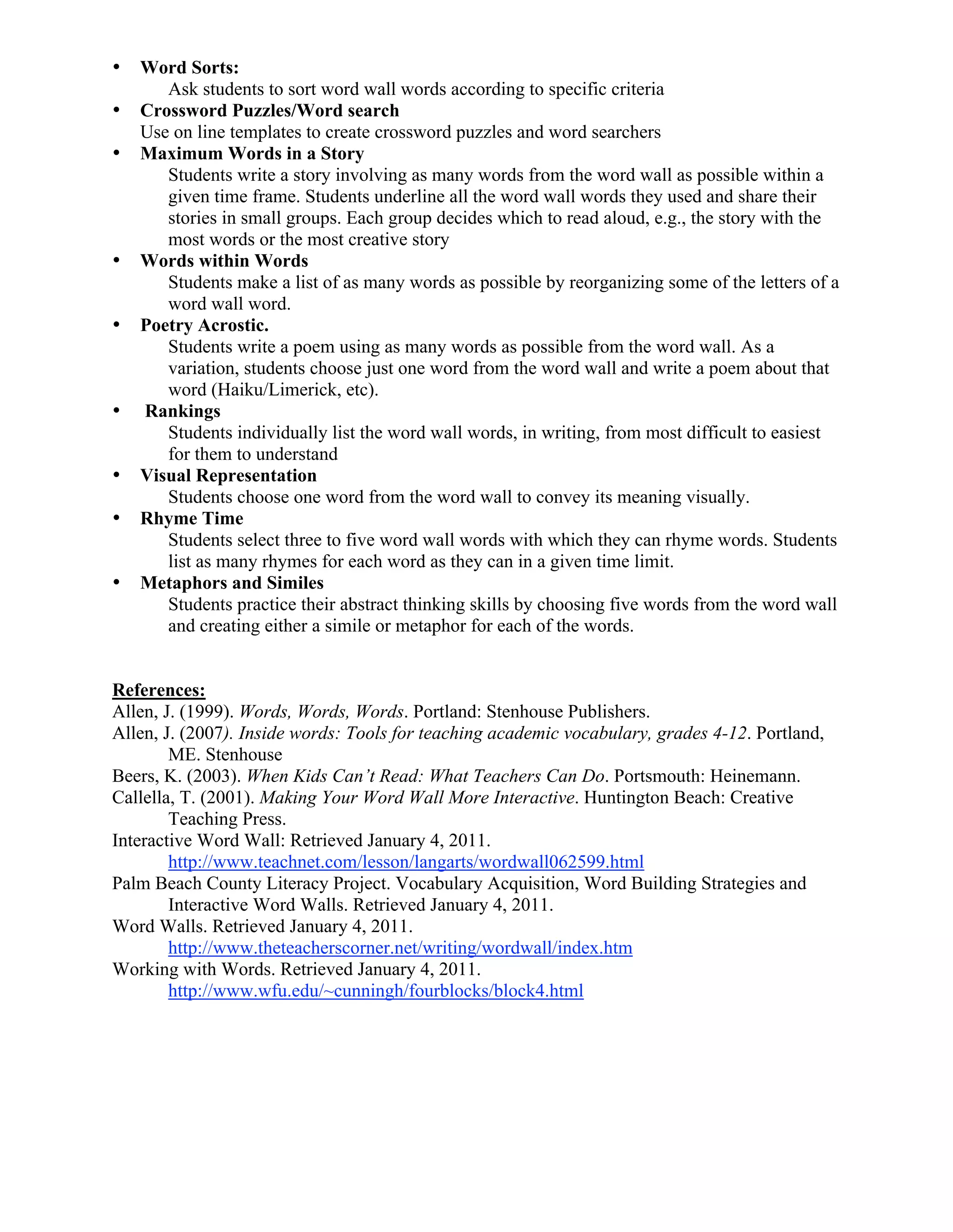 Word walls in math outline tesol nctm | PDF | Free Download
