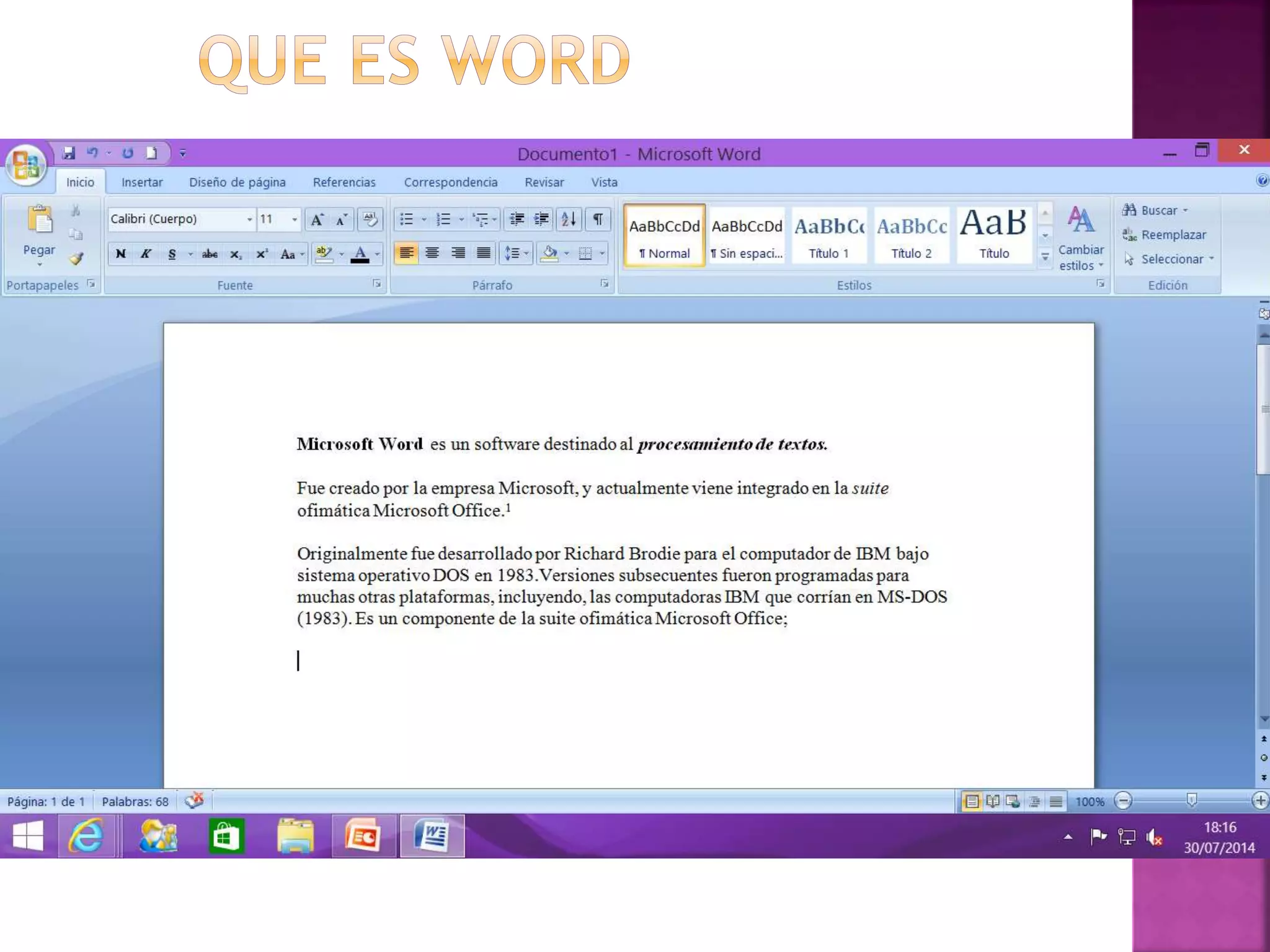Word y sus partes | PPT