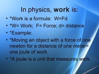 Physical Science: Work | PPT | Physics | Science