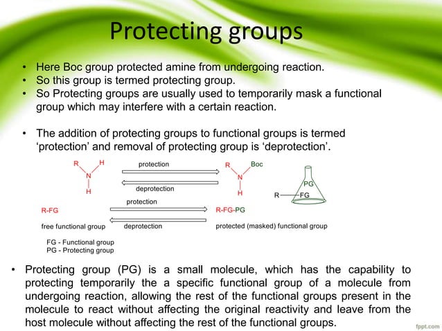 Protecting groups and their deprotection | PPTX | Chemistry | Science