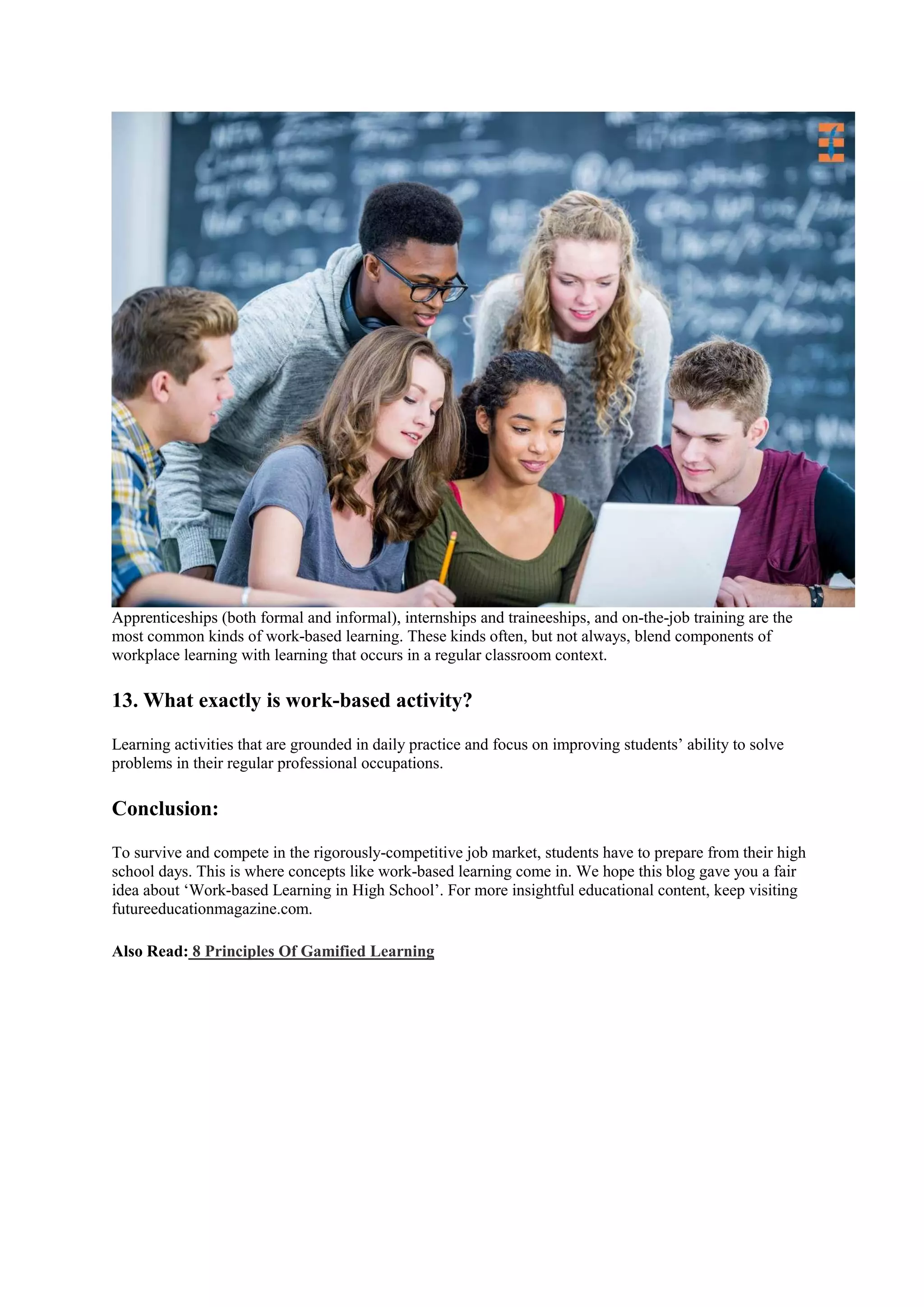 Work-Based Learning in High School: 13 Important Examples | Future ...