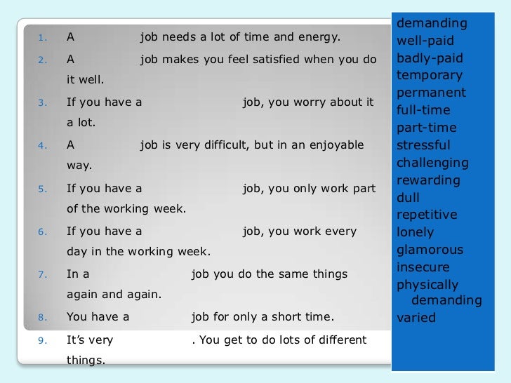 Work - a bit of vocabulary