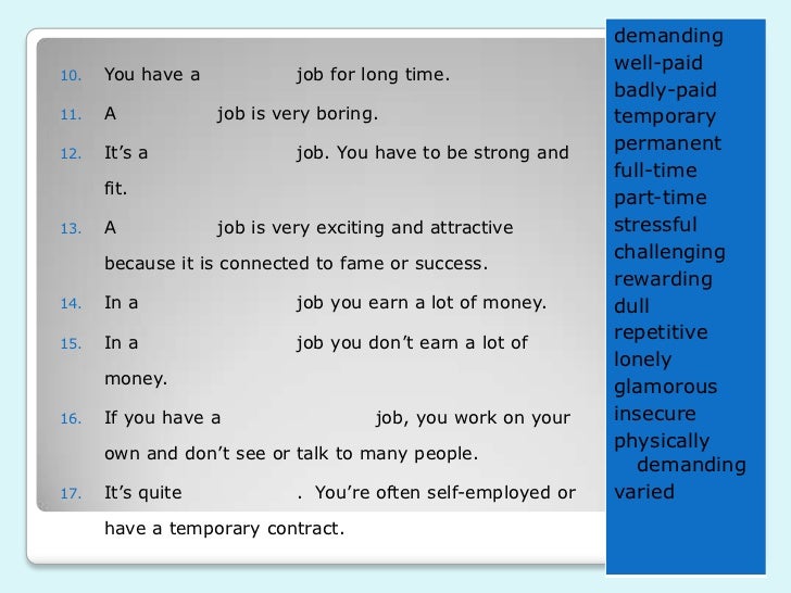 Work - a bit of vocabulary