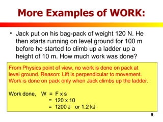 Work Physics Examples