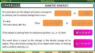 It is explain about work and energy 9th class | PDF