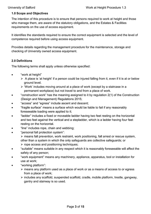 Work at-height-procedure-aug-2017-v1.3 | PDF