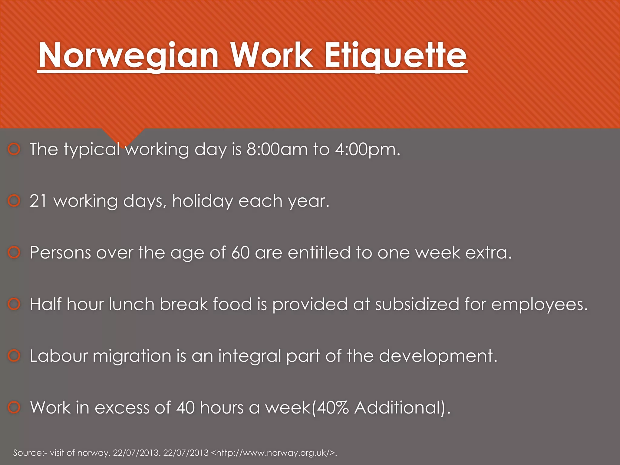 Work culture of norway | PPTX