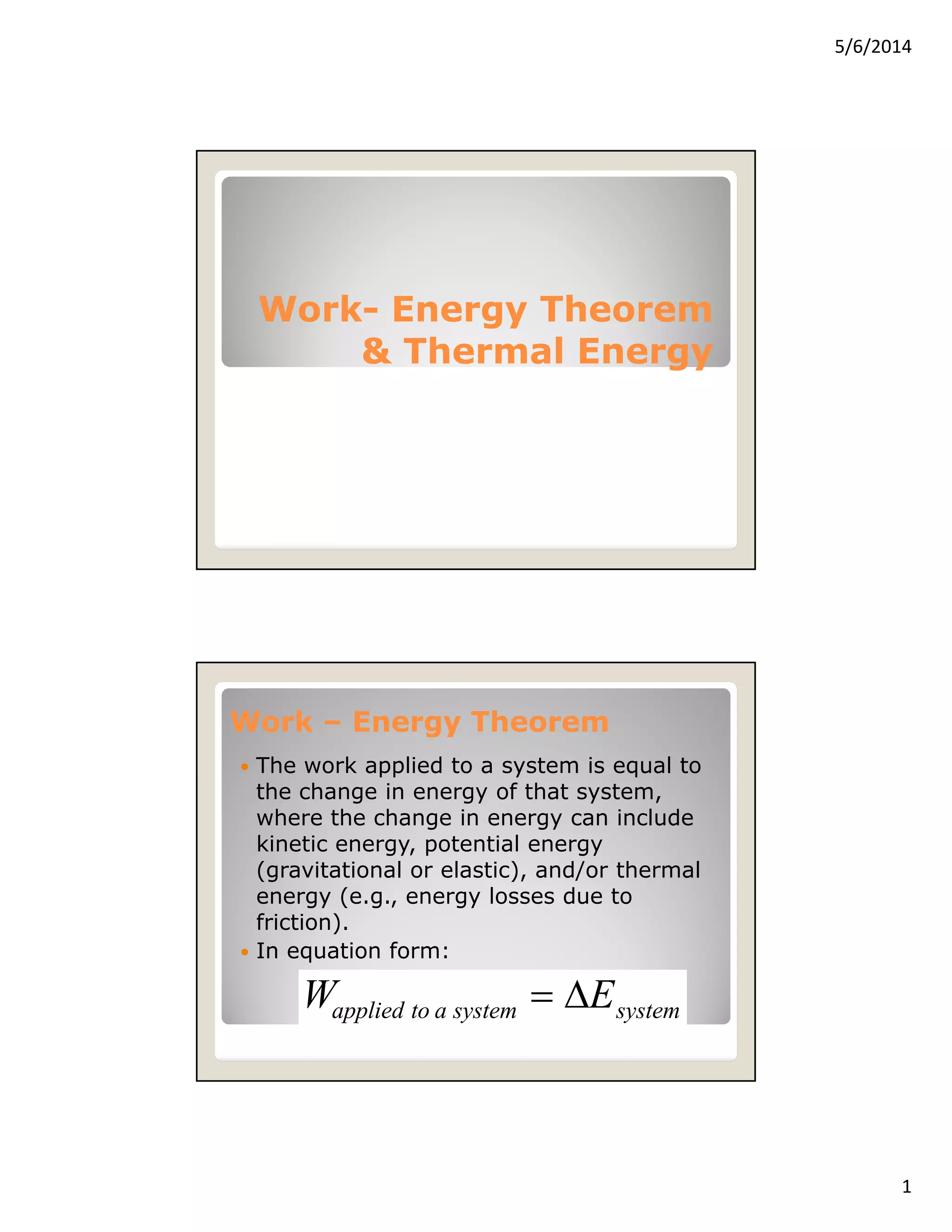 Work energy theorem ppt | PDF
