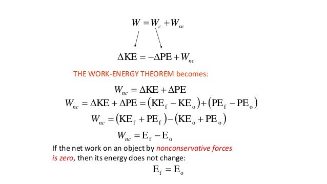 Work energy theorem summary 7 may 2015