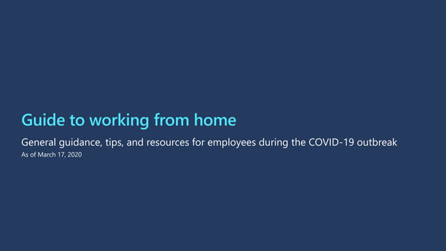 Guide to working from home | PPT