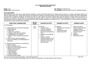 Work-Immersion - Course Description - Work Immersion | PDF